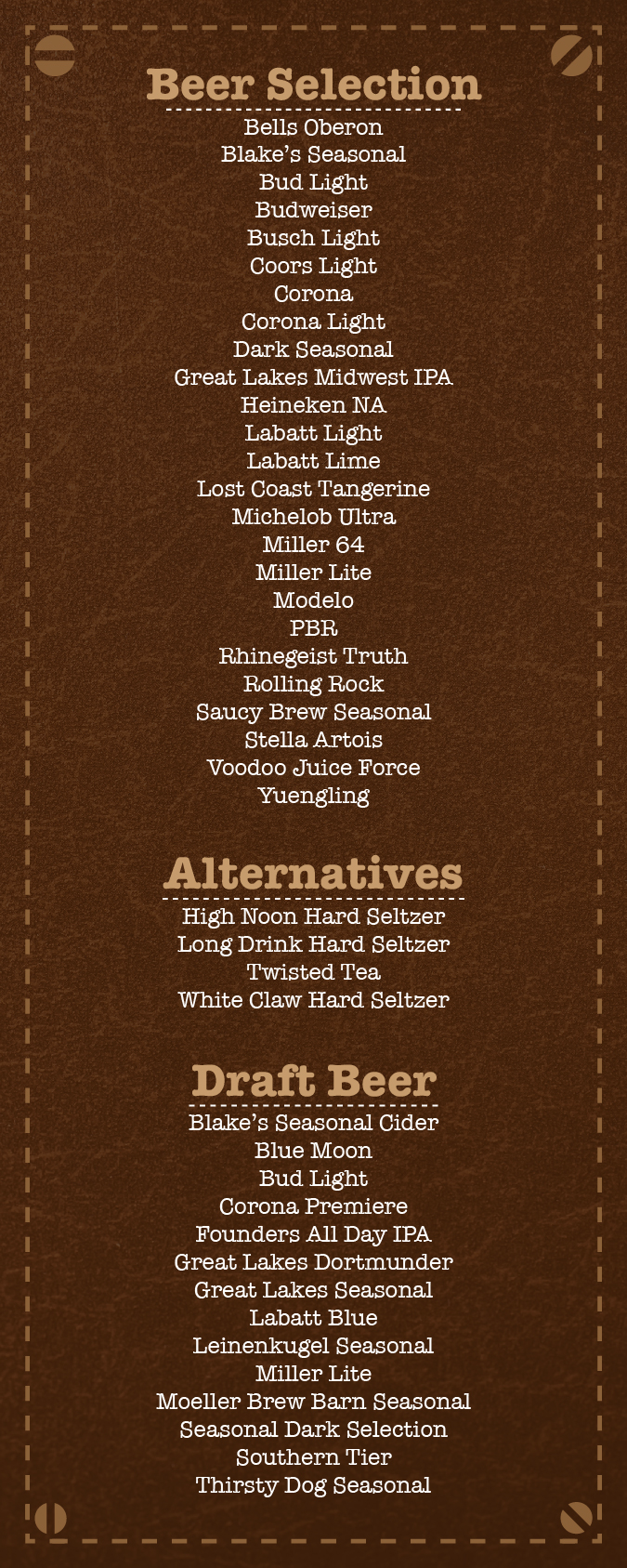 Cleats | Menu | Best Wings Marblehead Ohio | Best Burgers