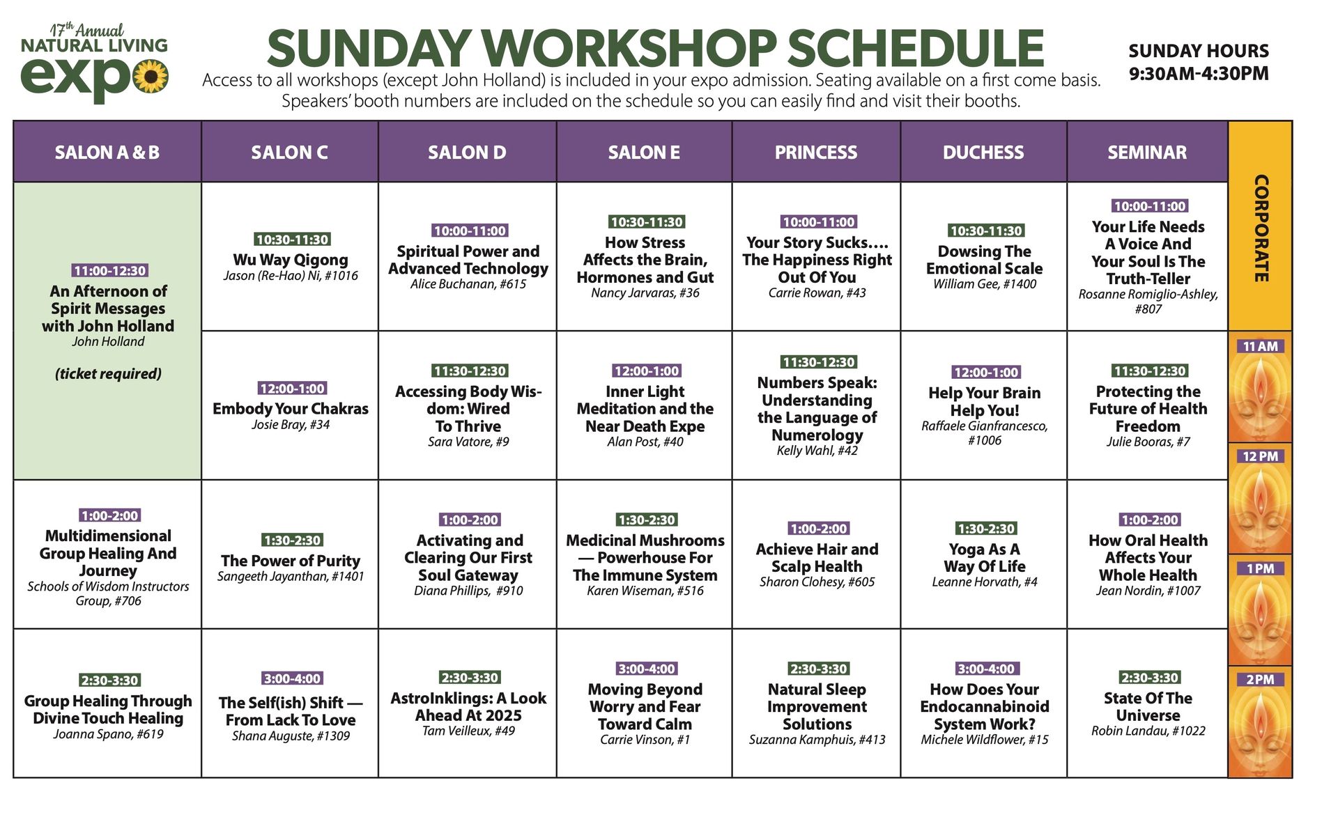2025 Natural Living Expo Workshop Schedule | November 8 & 9