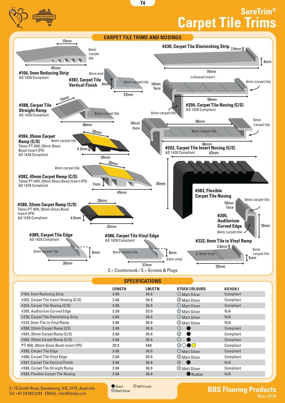 Tile Trim in Victoria | BBS Flooring Products