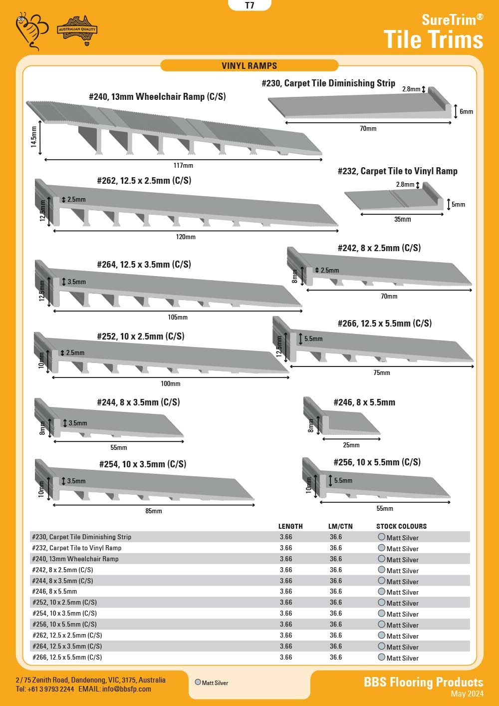 Tile Trim in Victoria | BBS Flooring Products