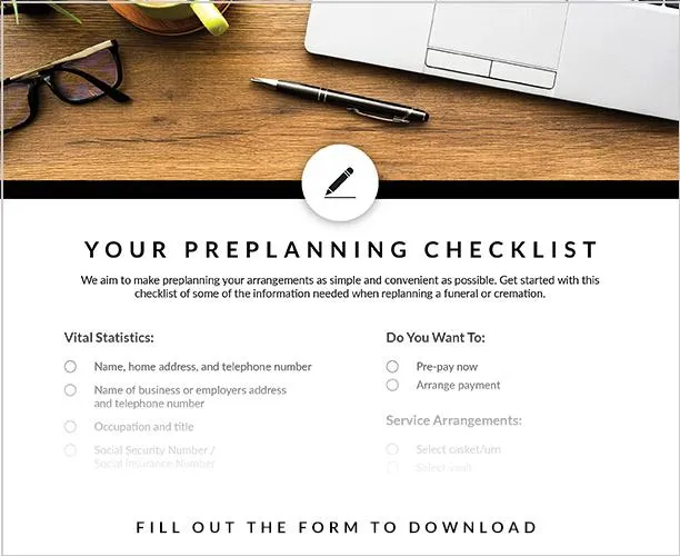 Free Pre-planning Checklist | Max A. Sass & Sons Funeral And Cremation ...