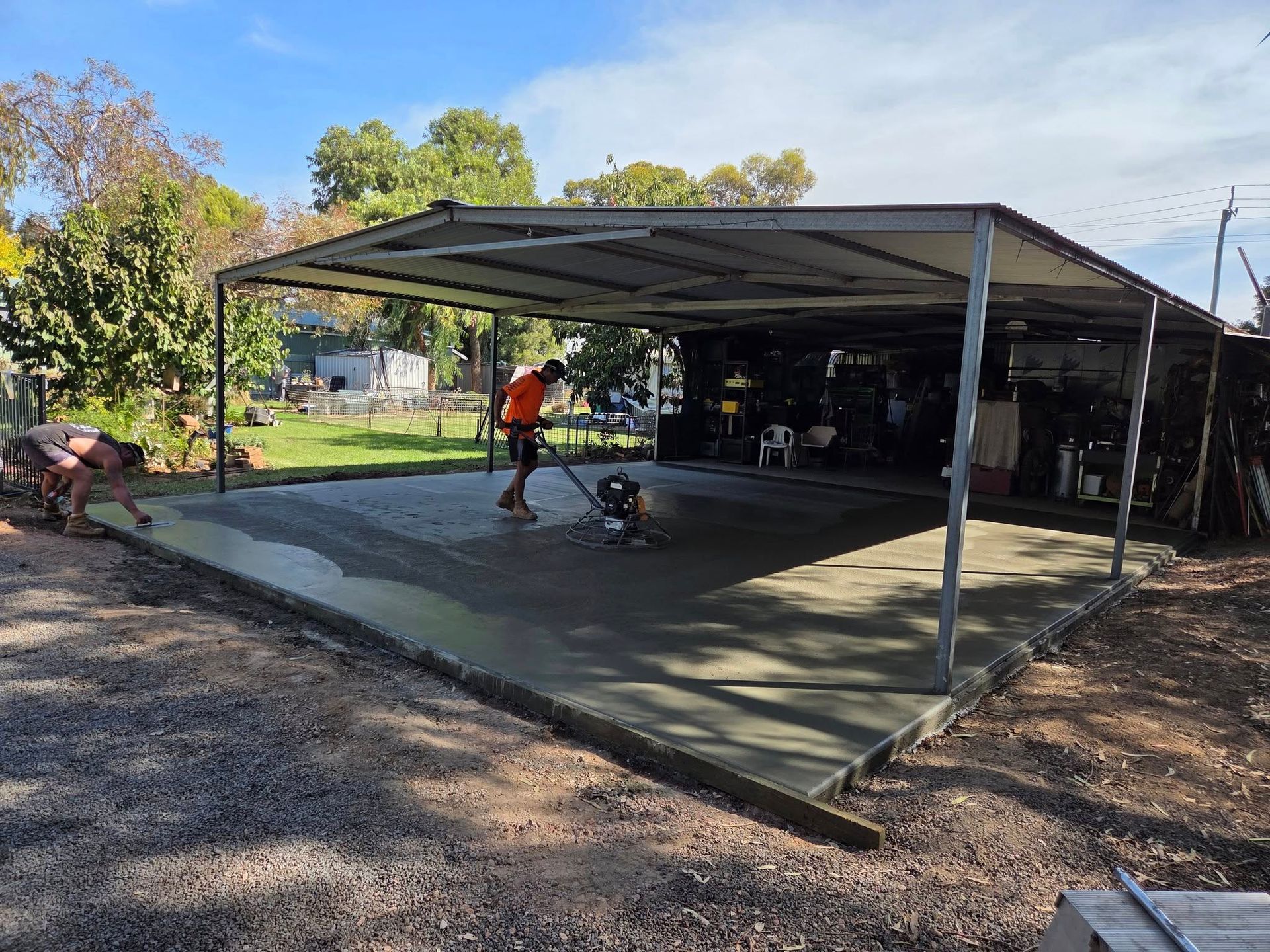 Concrete shed slab completed | SJB Concreting Project