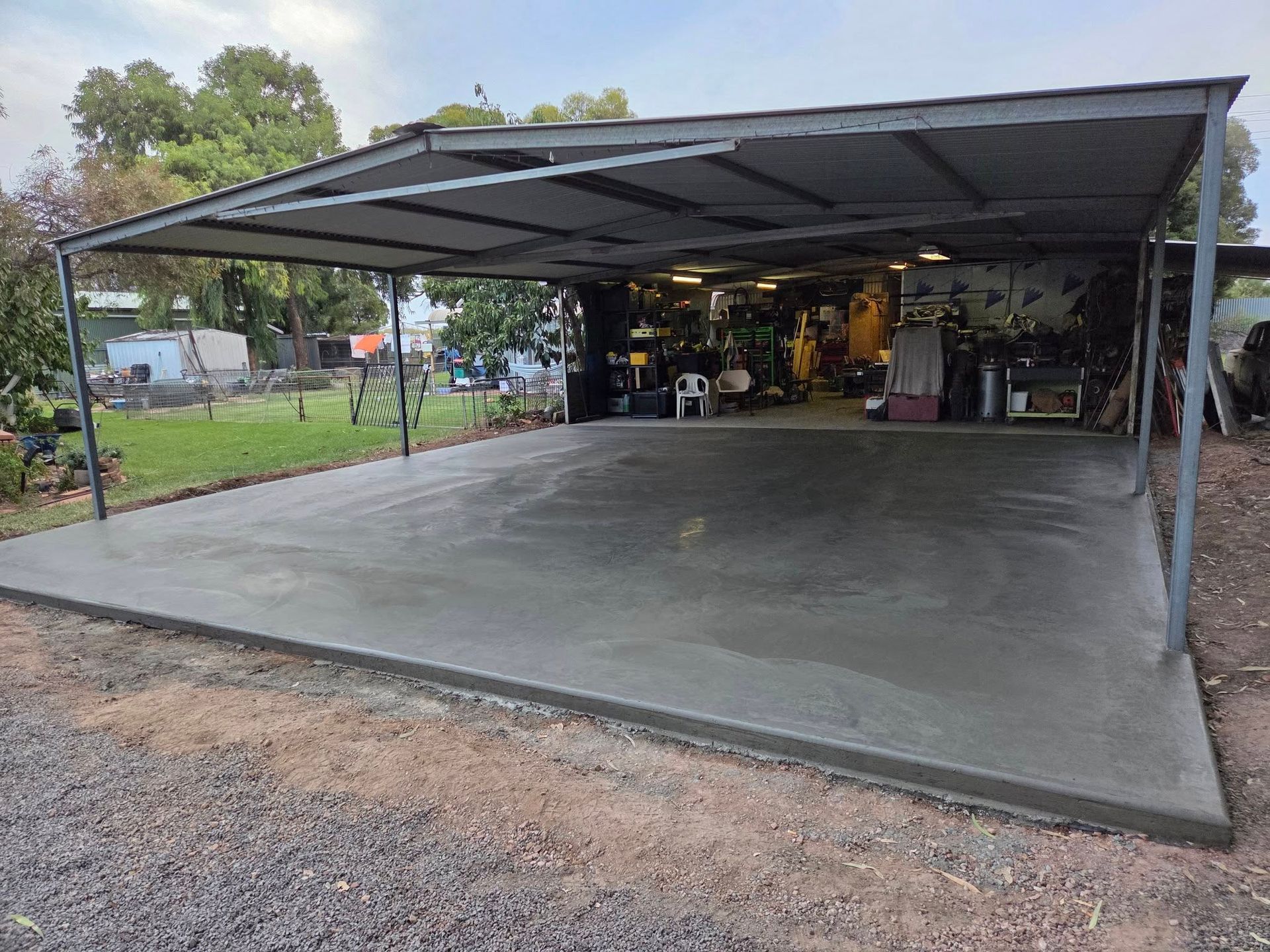 Concrete shed slab completed | SJB Concreting Project