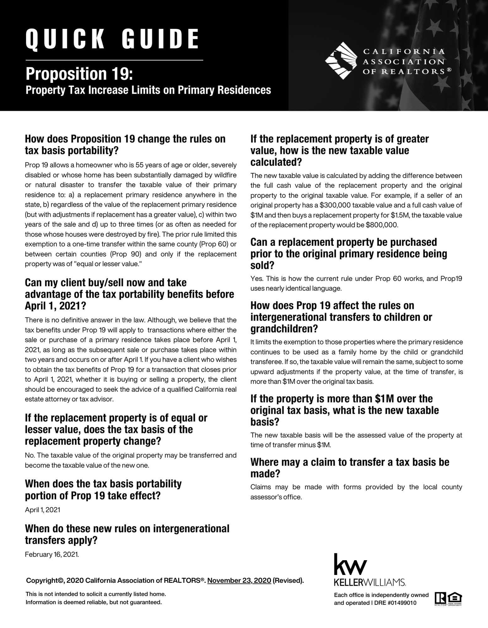 Proposition 19 Flyers | Marketing | KW Bay Area Estates Portal