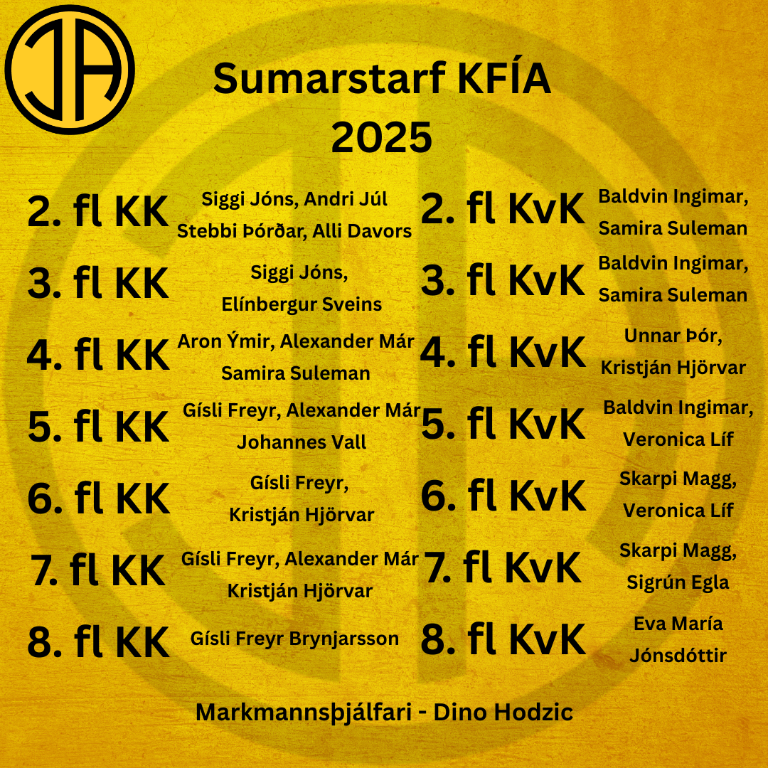 Sumarstarf KFÍA 2025