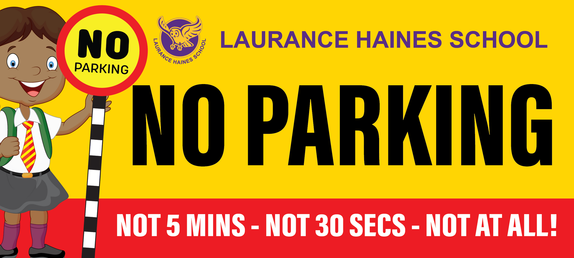 School SafetyTraffic Parking road Signs. No Parking Signs and banners