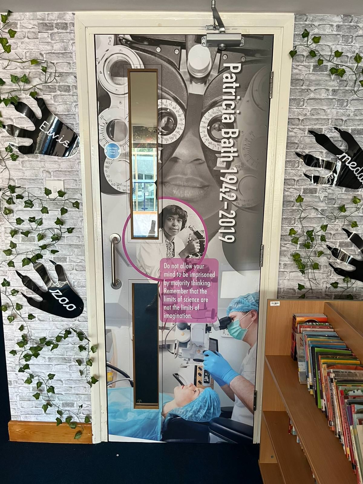 School door cupboard vinyl wrap graphics for your classroom or office
