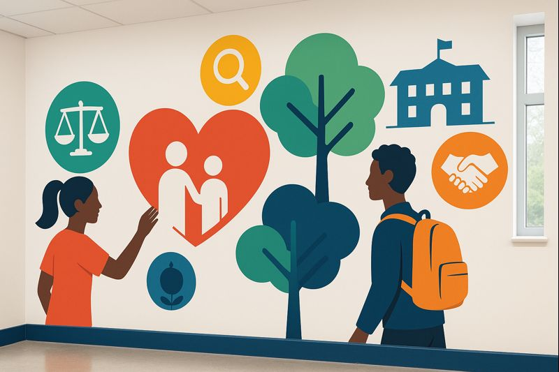 Who can create custom values and wellbeing wall displays to showcase ...