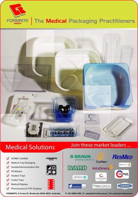 Medical Tray & Lid Packaging Sydney, Melbourne, Adelaide - Formrite