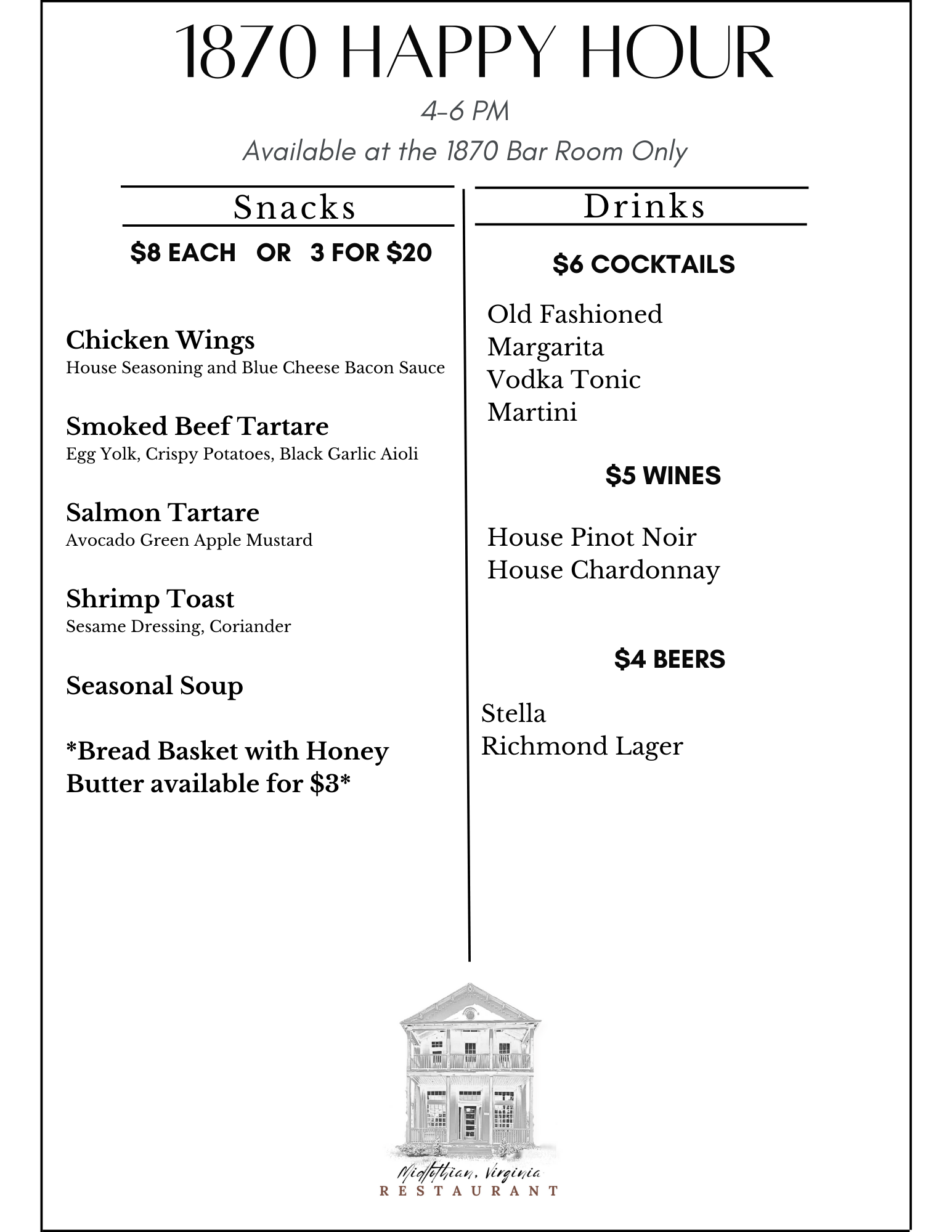 Happy Hour Menu