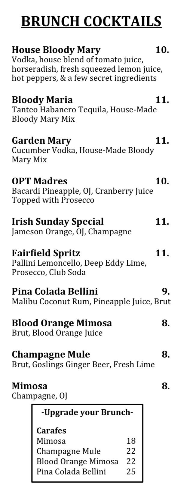 Old Post Tavern Menus | Fairfield CT