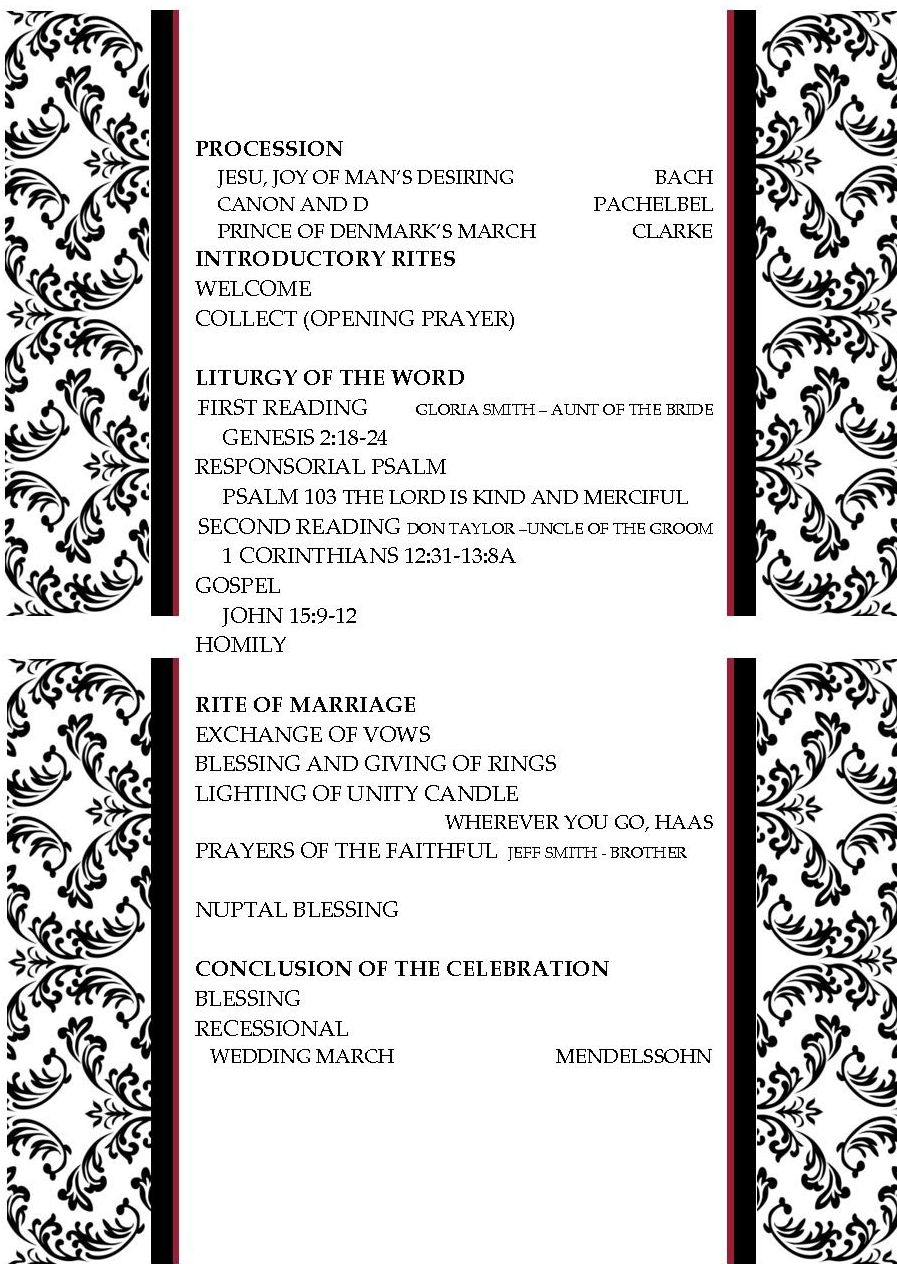 St Hugo of the Hills Parish: Template for Wedding Ceremony