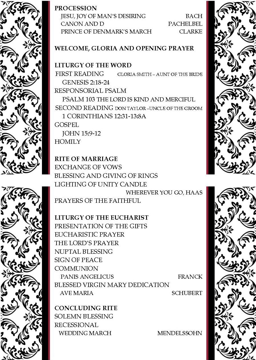 St Hugo of the Hills Parish: Template for Wedding Mass