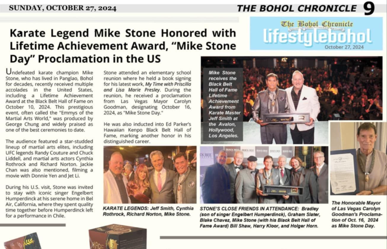 Mike Stone inducted into Black Belt Hall Of Fame 2024