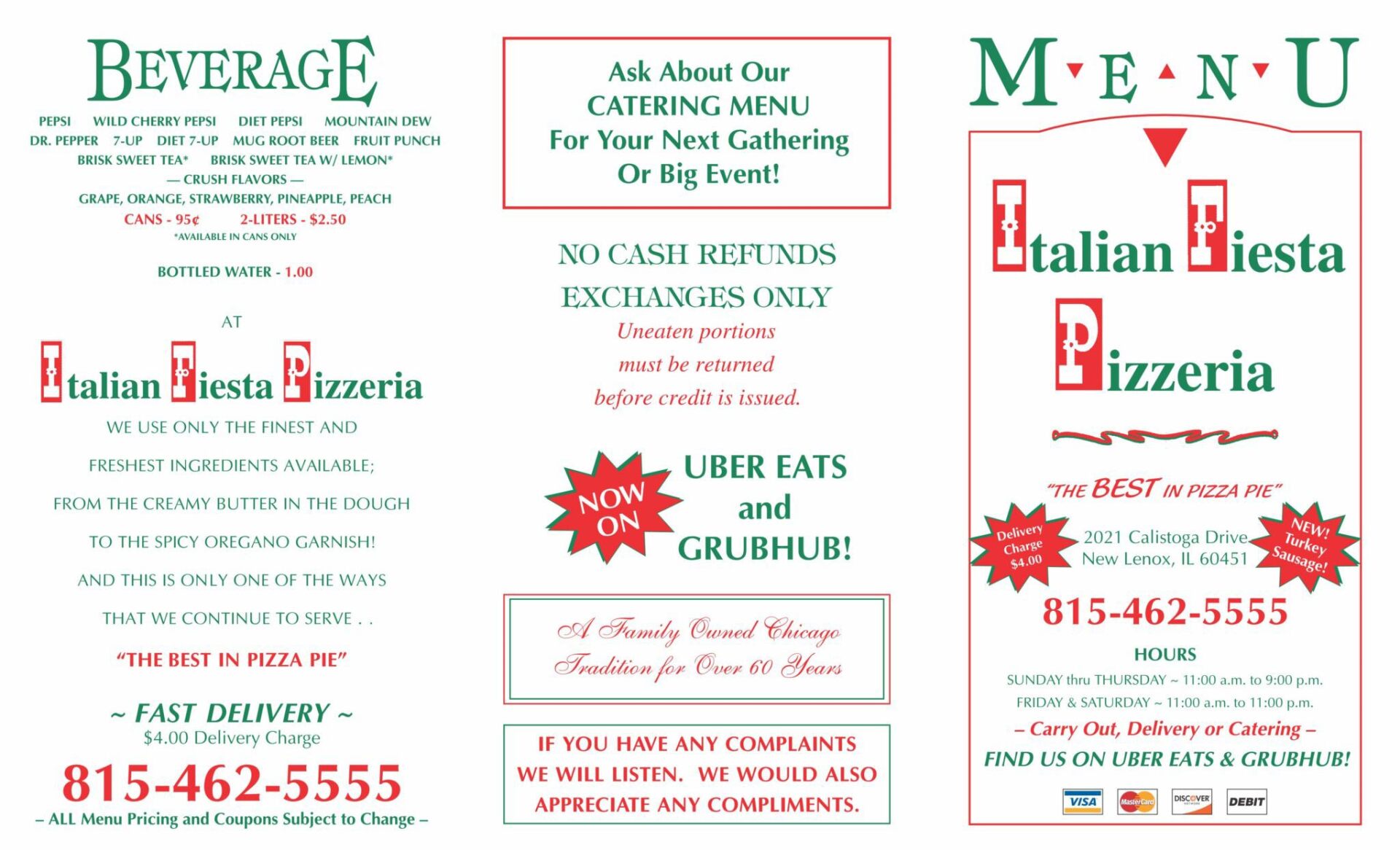 New Lenox Pizza – New Lenox, IL – Italian Fiesta Pizzeria