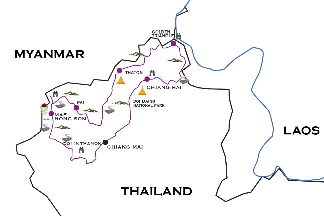 Golden Triangle and Mae Hong Son Loop Motorcycle Tour