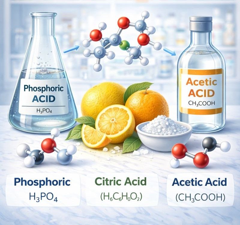 Food-Grade Acids: Comparing Phosphoric Acid with Citric and Acetic Acid