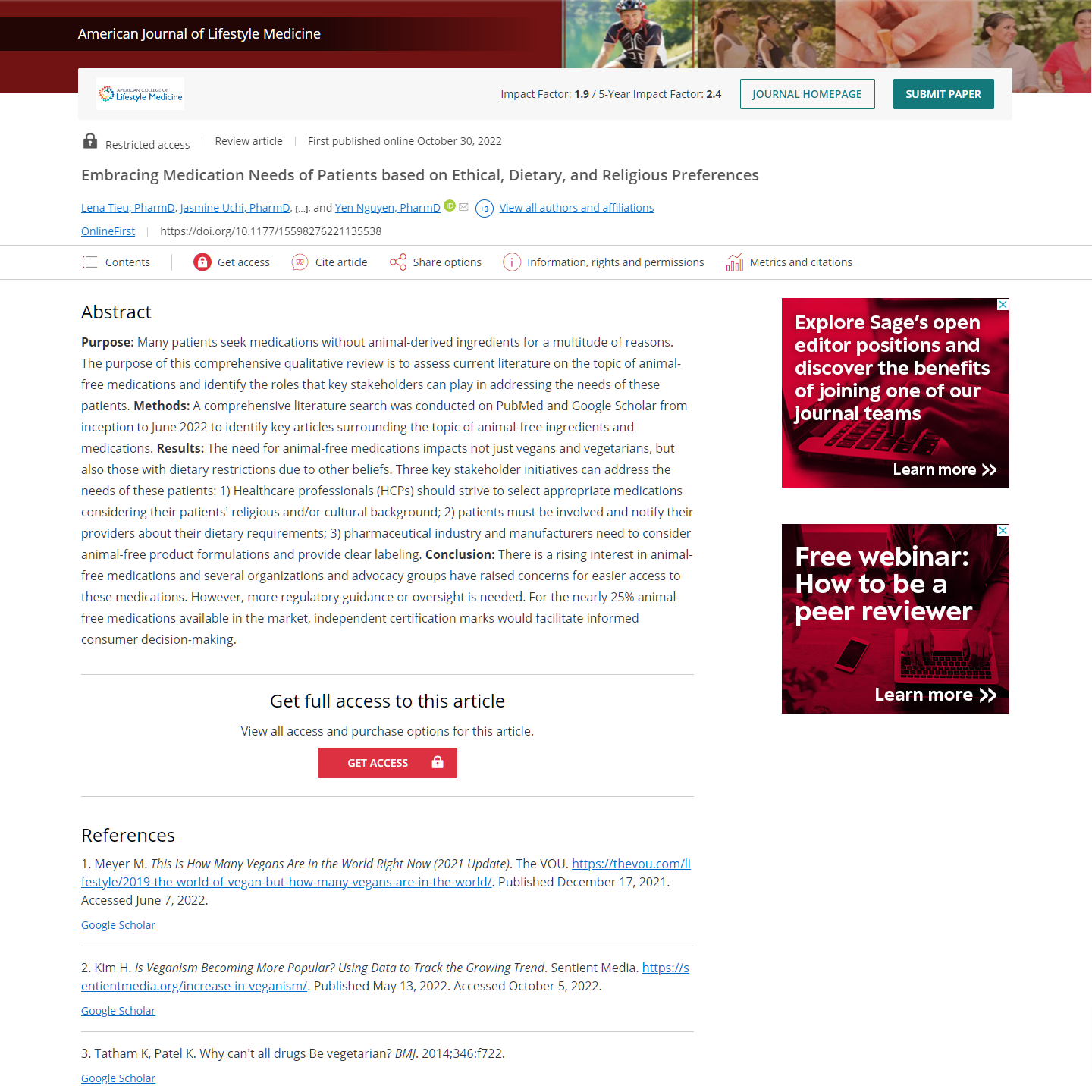 Dr. Patel's Published Insights in Lifestyle Medicine | padmajapatelmd.com