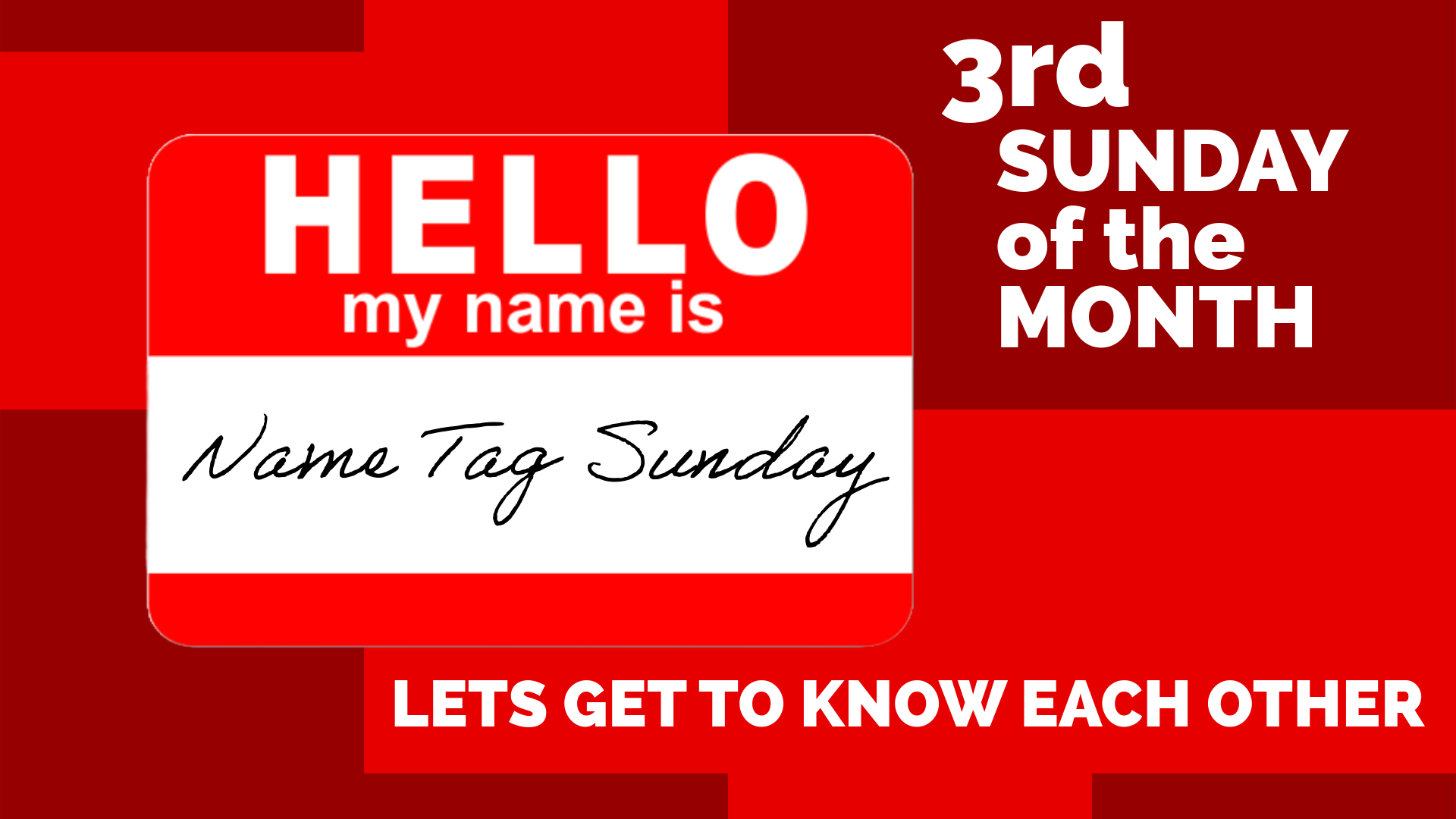 Name Tag Sunday