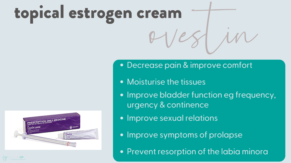 MEDICATION: Topical estrogen cream Vaginal estrogen cream