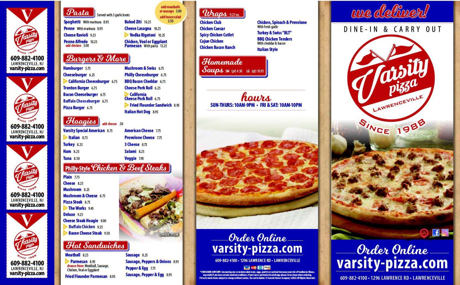 Restaurant Menu|:Lawrenceville, NJ|Varsity Pizza & Subs