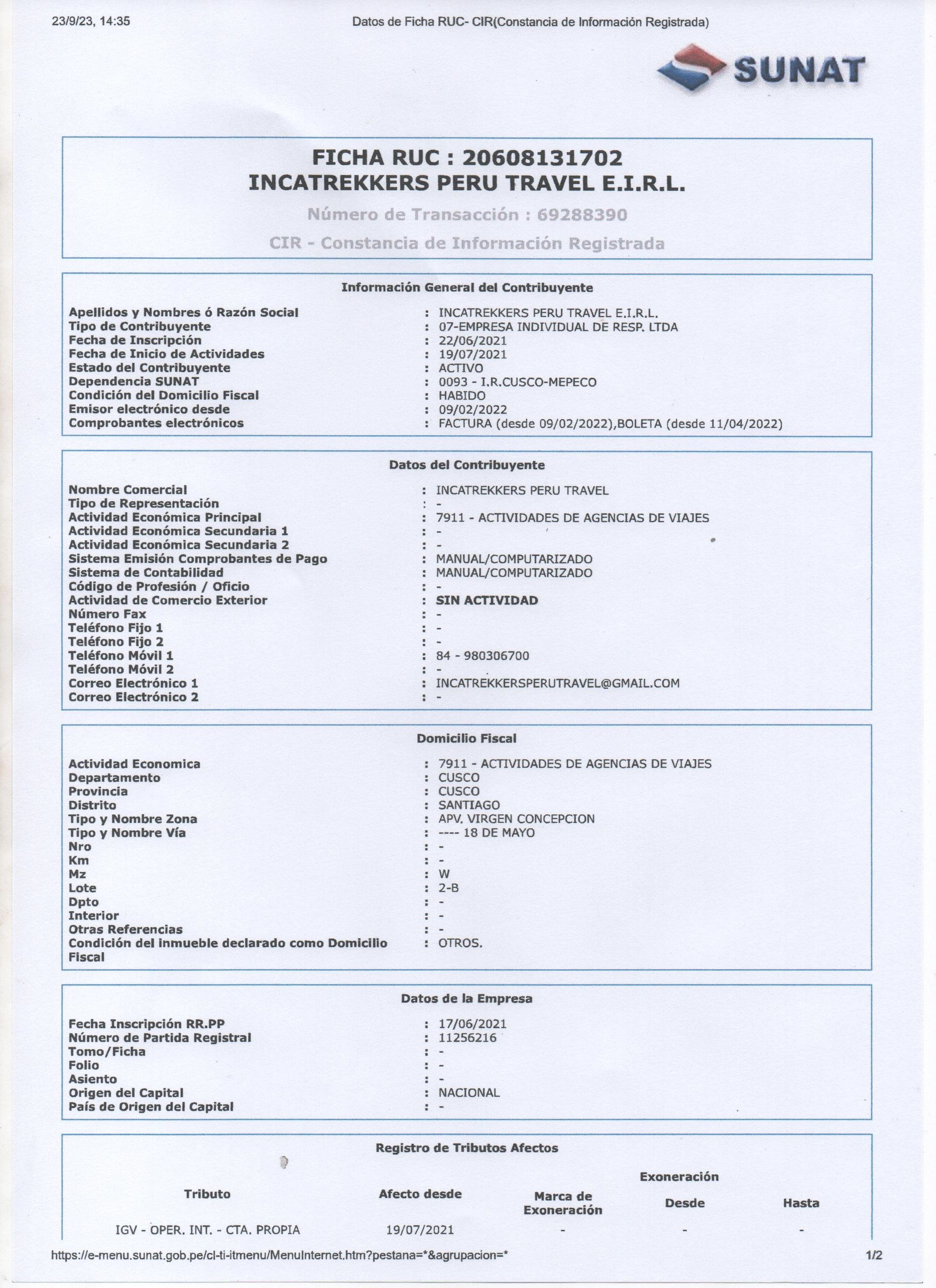 Incatrekkers Peru - Machu Picchu