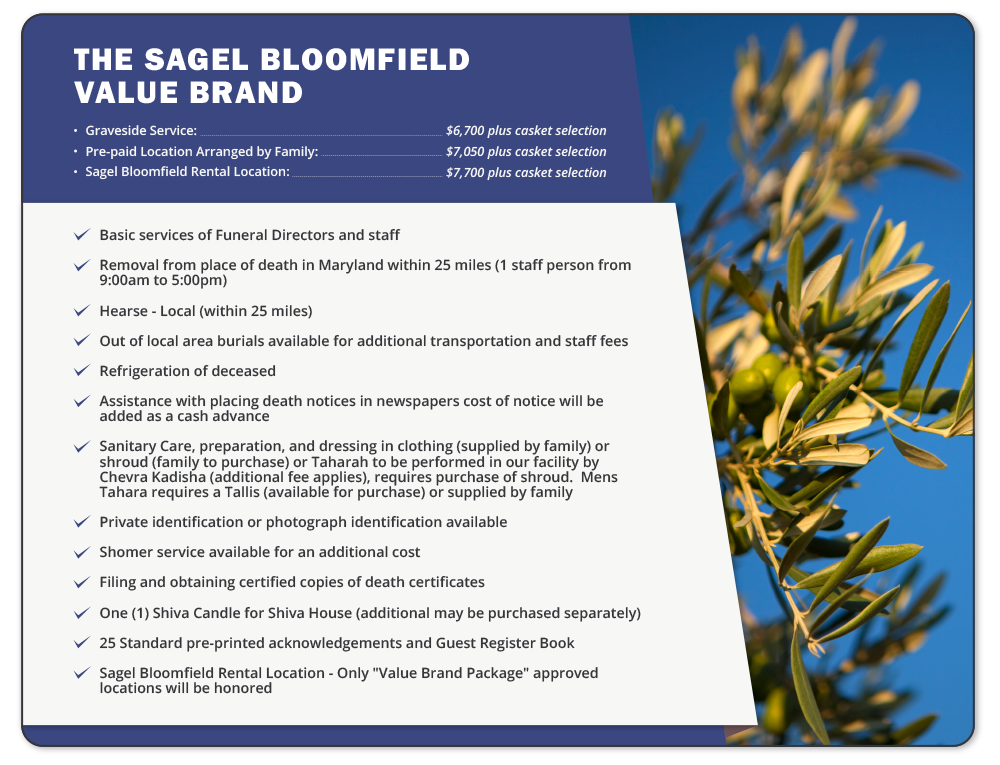 Burial Packages | Sagel Bloomfield Danzansky Goldberg Funeral Care Inc