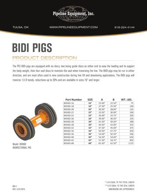Brochures and Data Sheets | Pipeline Equipment | Inc.
