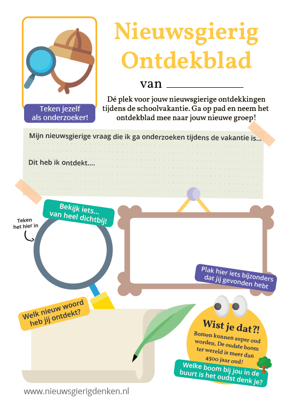 Nieuwsgierig Ontdekblad Basisonderwijs| Nieuwsgierig Denken