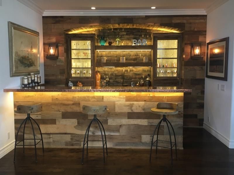 Custom Rustic Vintage Residential Bar in Coral Bay, CA