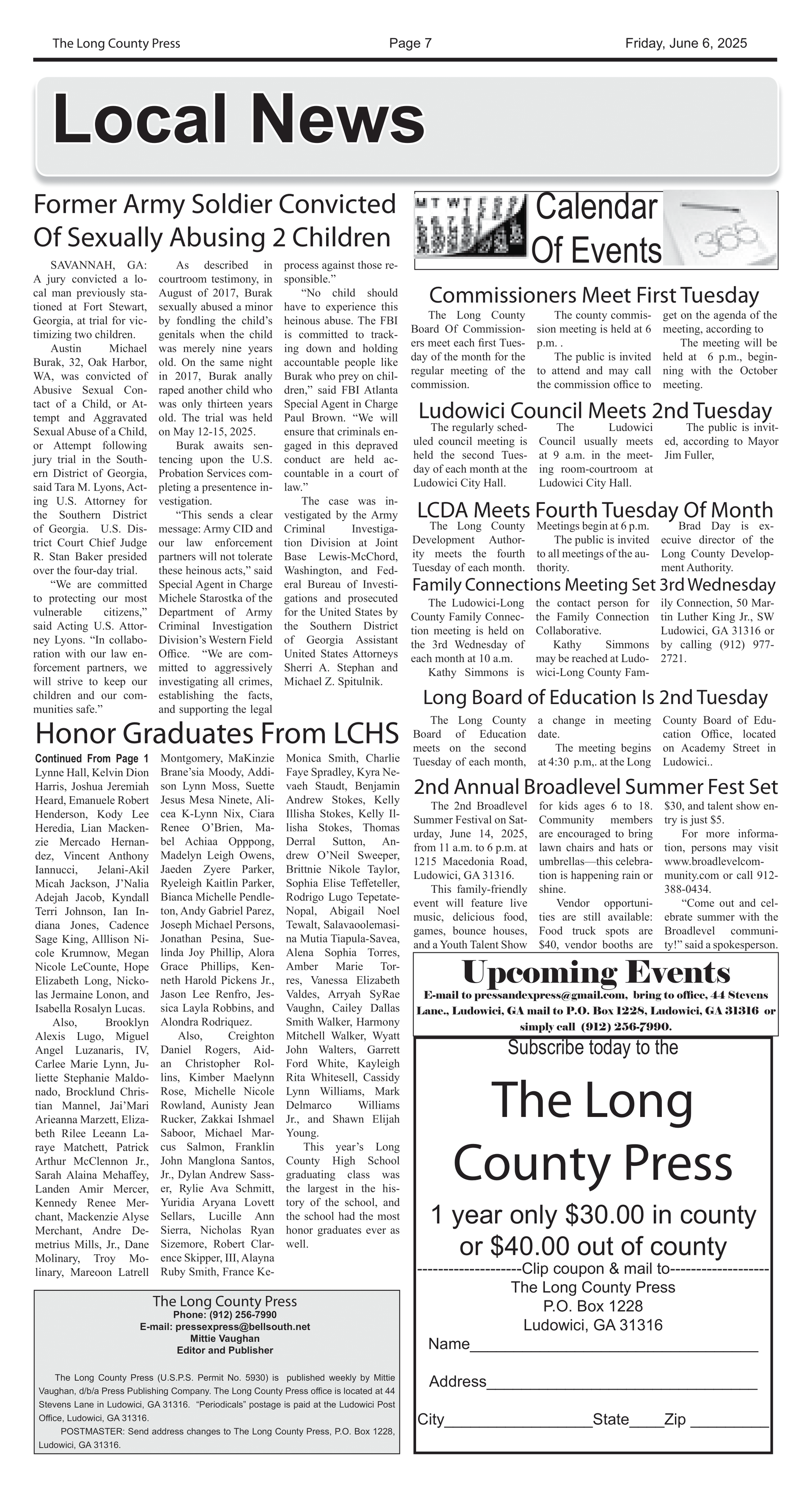 Latest News | Ludowici, GA | 912-256-7990