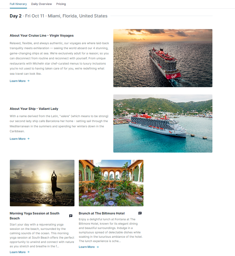 Visual Itinerary | Serenity & Bliss Travels