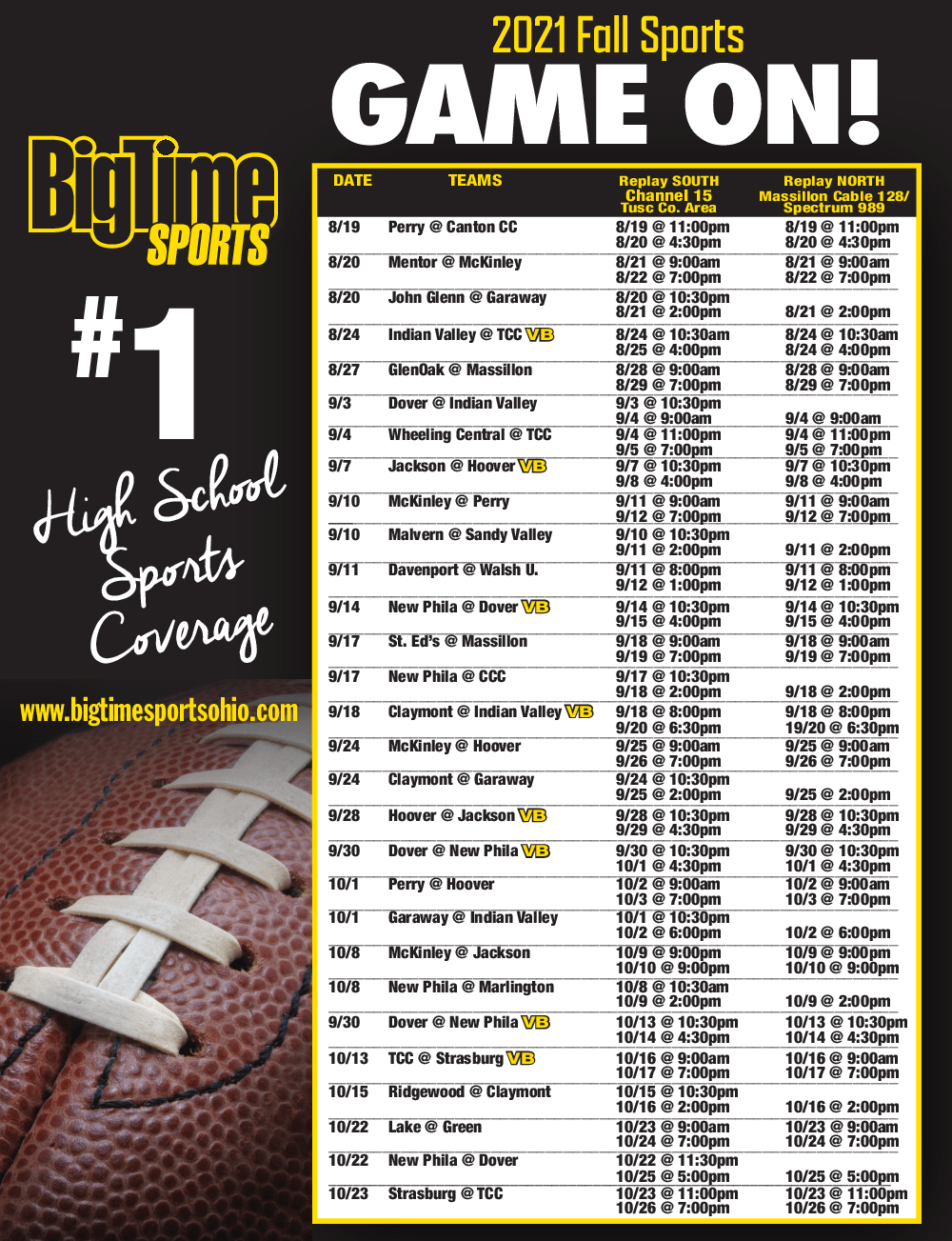 Big Time Sports Ohio | High School Sports Schedule