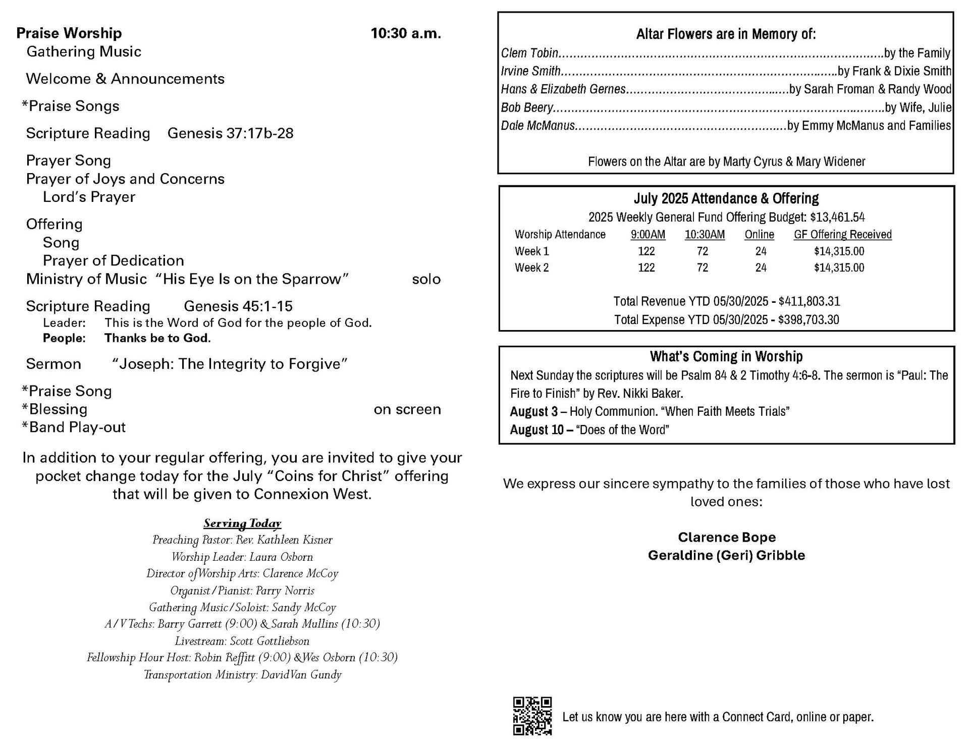 Sunday Bulletin