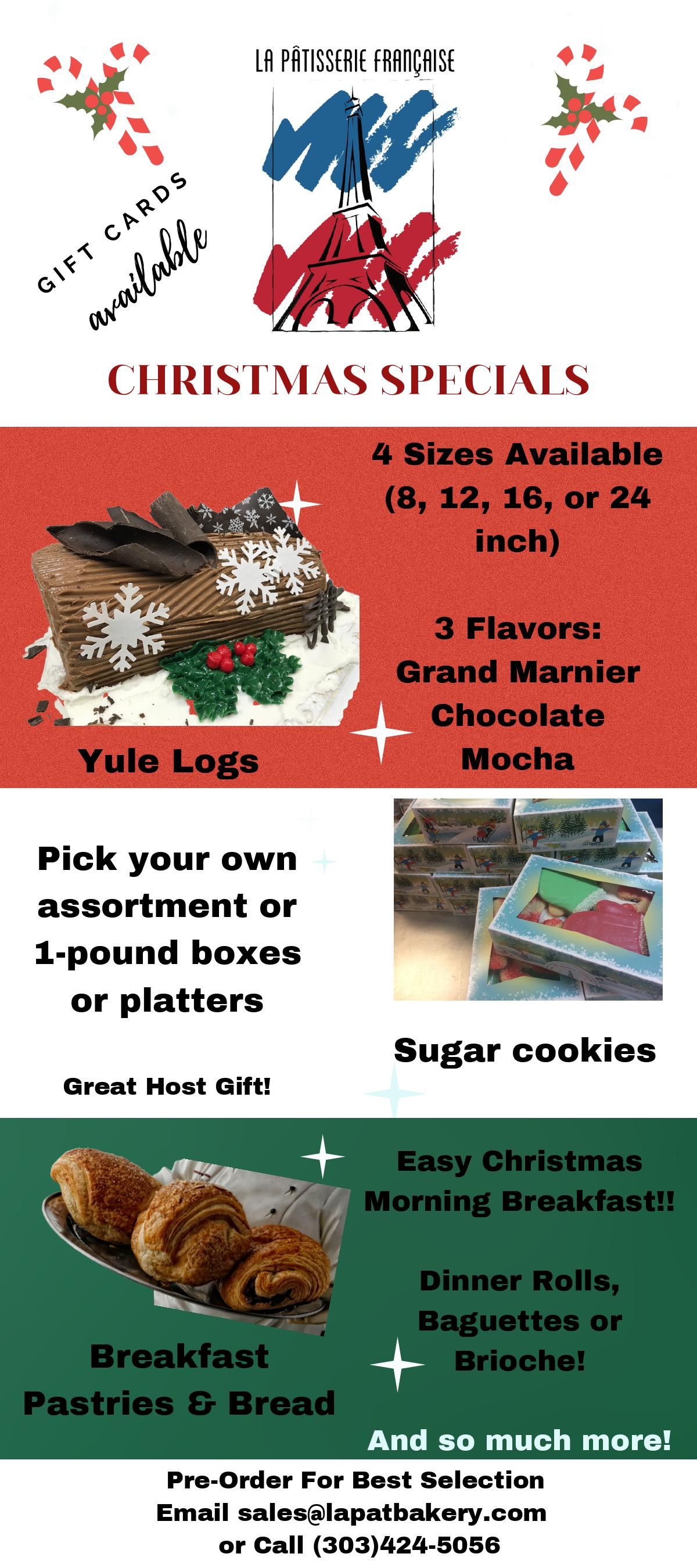 Christmas Pre Orders | La Patisserie Francaise