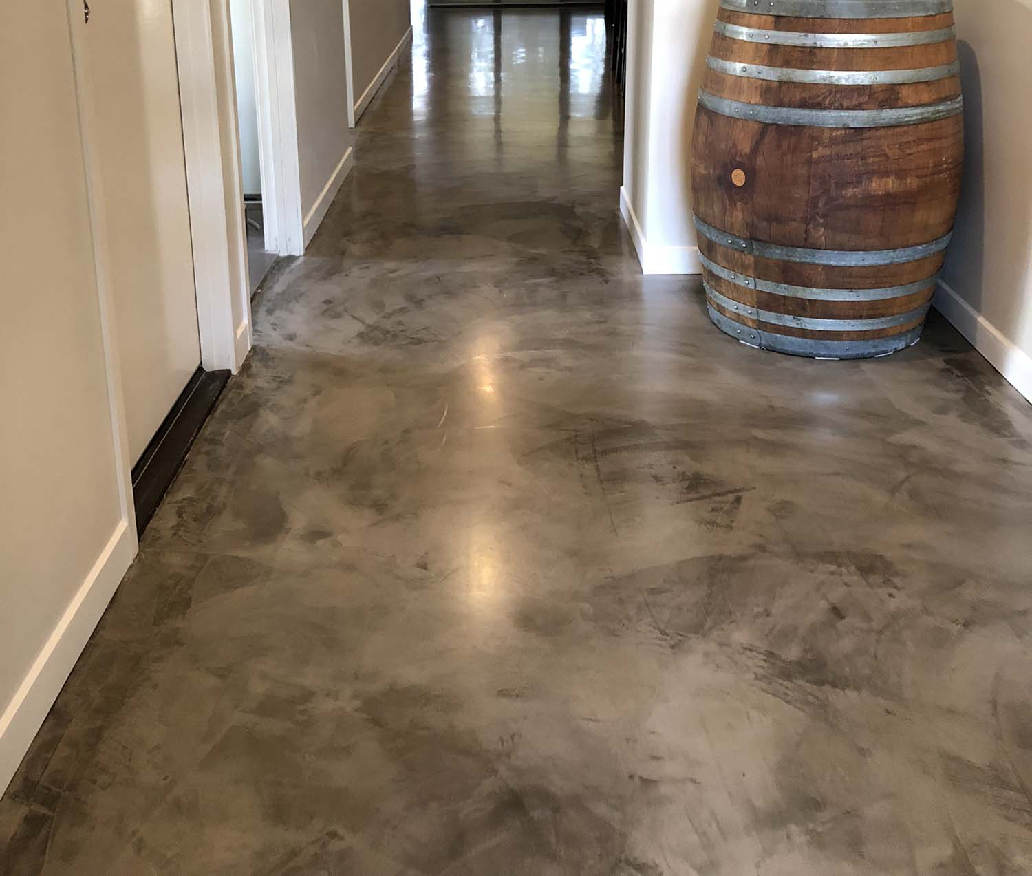 Feather Finish Concrete | Big Red's Epoxy Flooring
