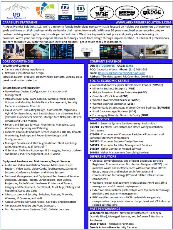 Apex Capability Statement