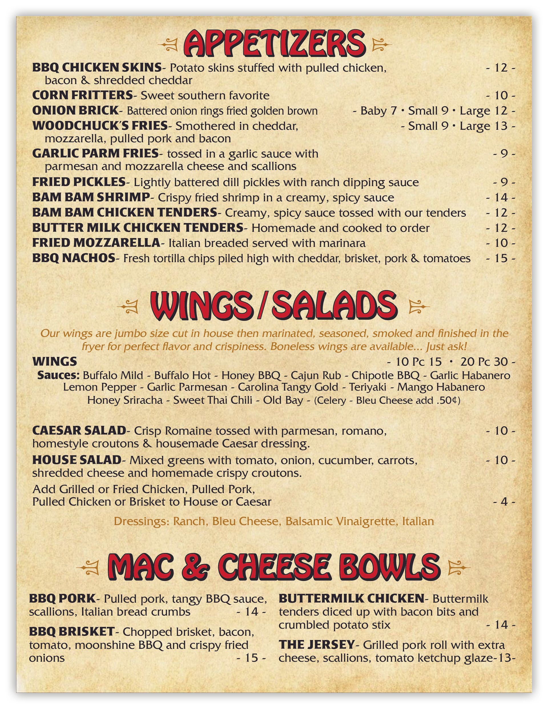 Woodchucks BBQ Point Pleasant BBQ Ribs Chicken Brisket