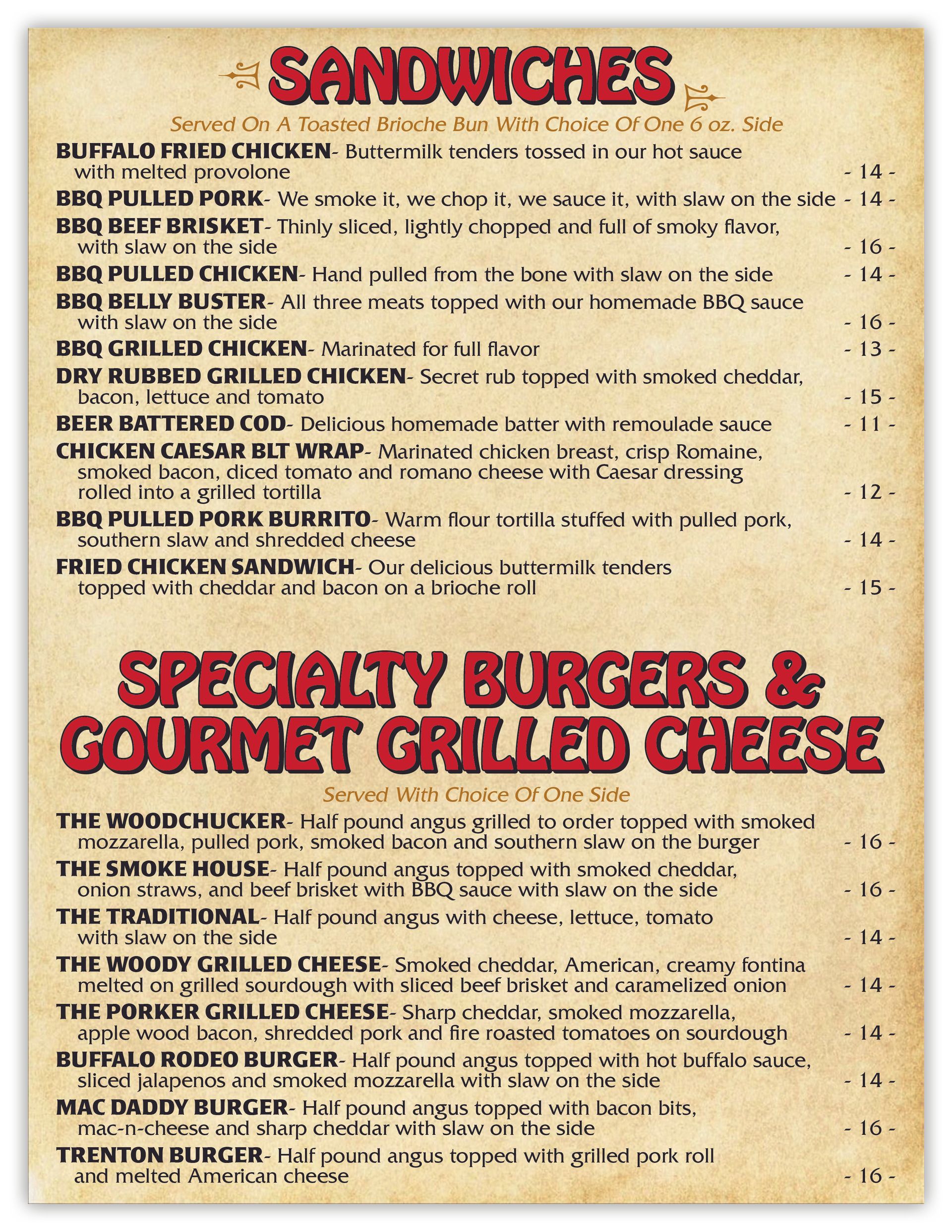 Woodchucks BBQ Point Pleasant BBQ Ribs Chicken Brisket