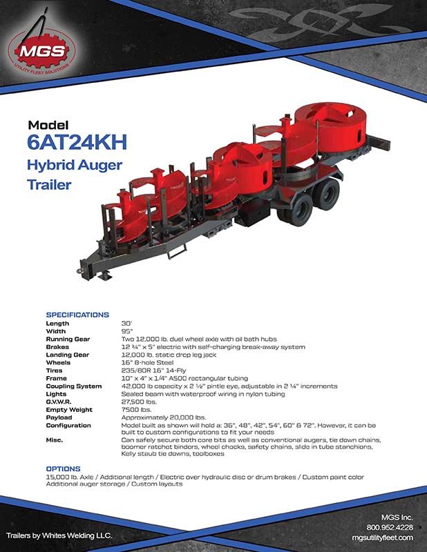 Trailer Products for public utility, municipality, digging