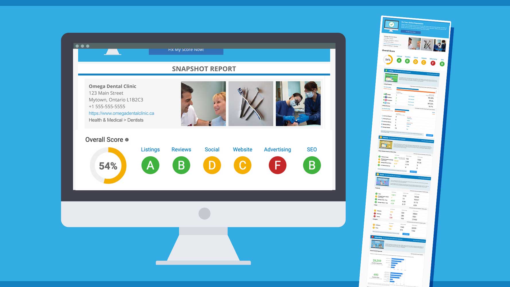Free Snapshot Report of 6 key marketing categories for your business