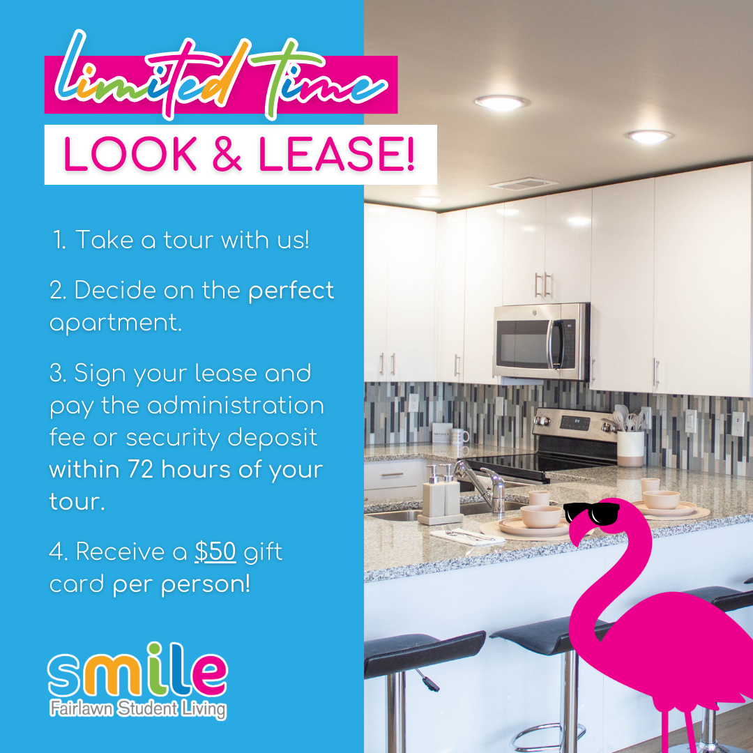 Leasing Specials! Smile Student Living