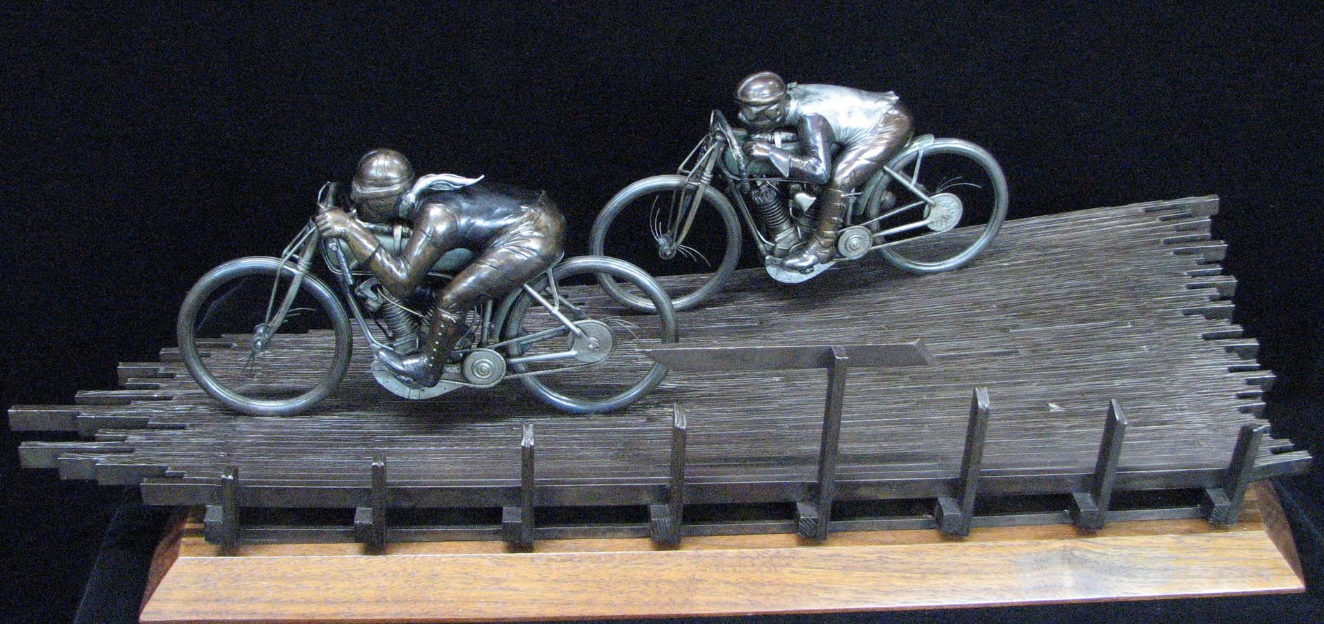 Medicine Wagon Steele Sculpture, Board Track Racers | Levi Hawk