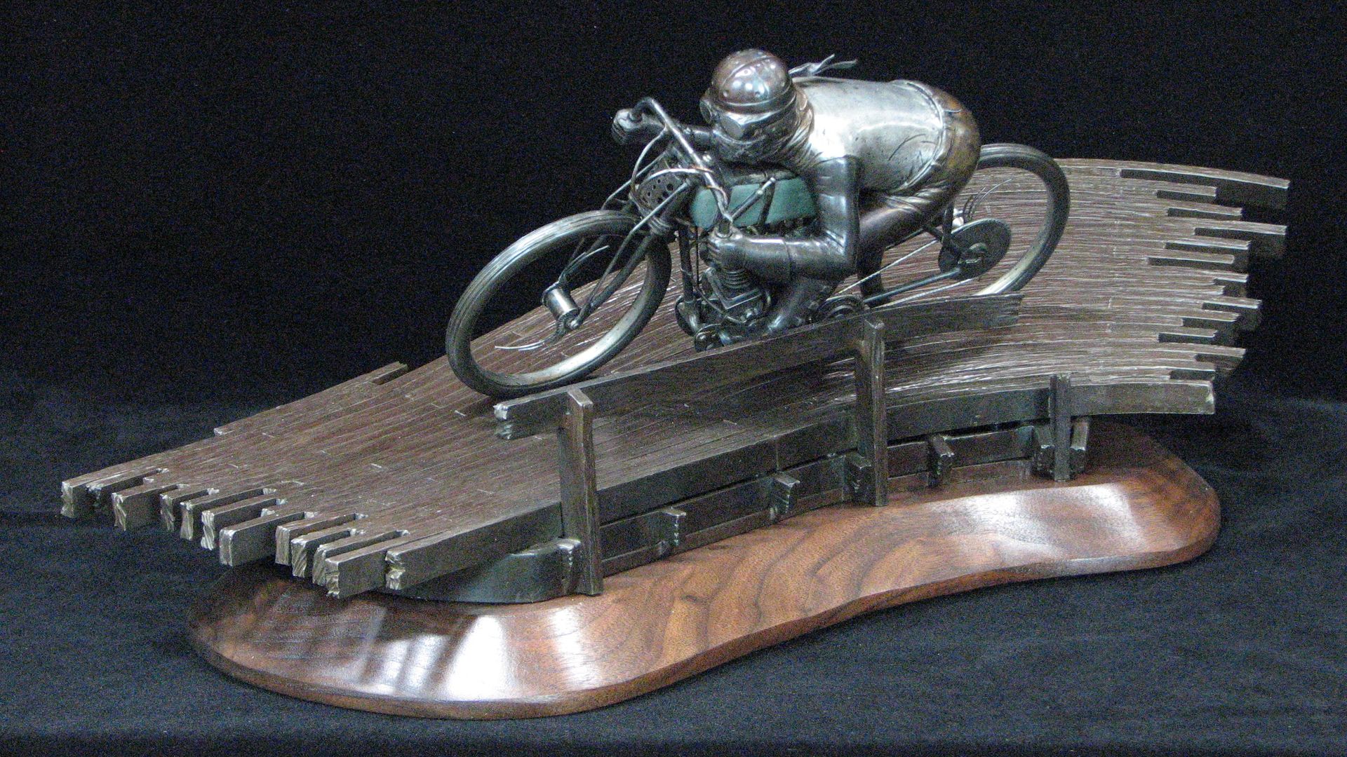 Medicine Wagon Steele Sculpture, Board Track Racers | Levi Hawk