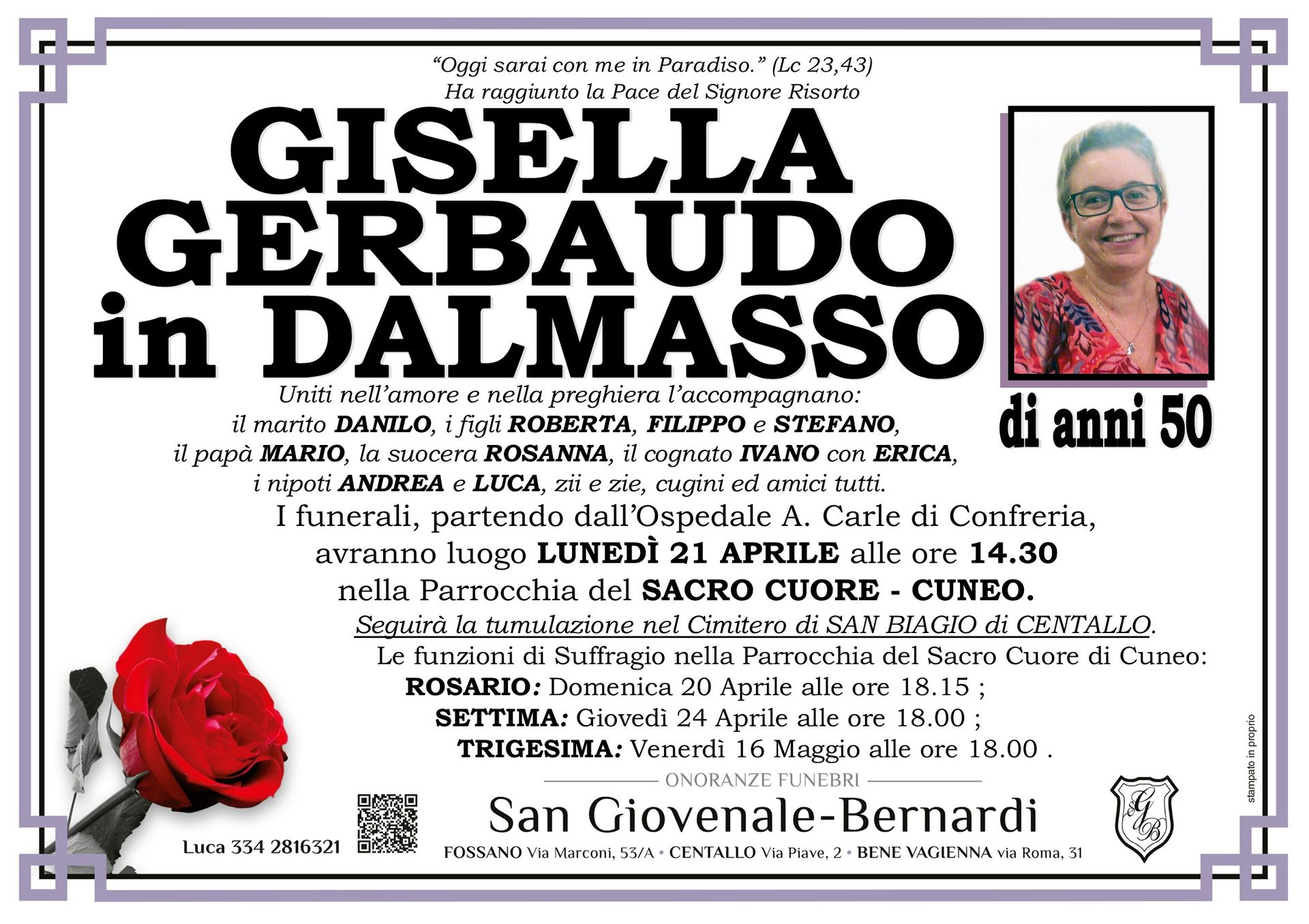 Necrologi a Centallo e Fossano | Onoranze San Giovenale