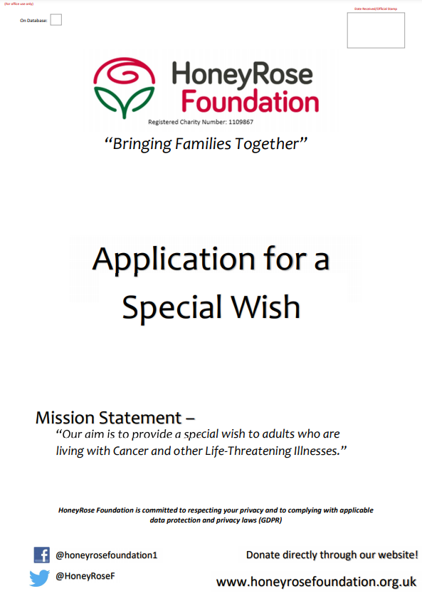 HoneyRose Foundation - Wish Application Form