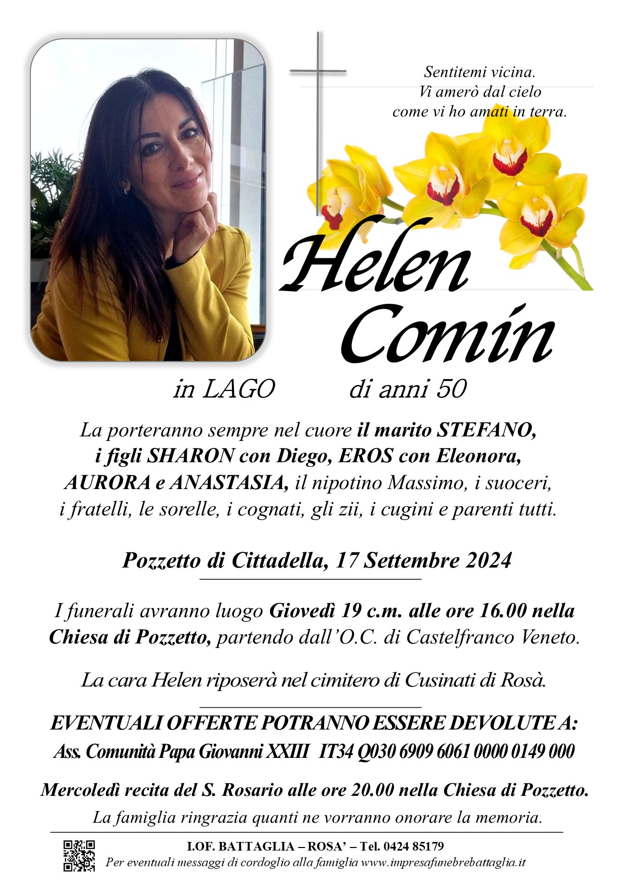 Avvisi di lutto | Rosà, VI | Onoranze Funebri Battaglia