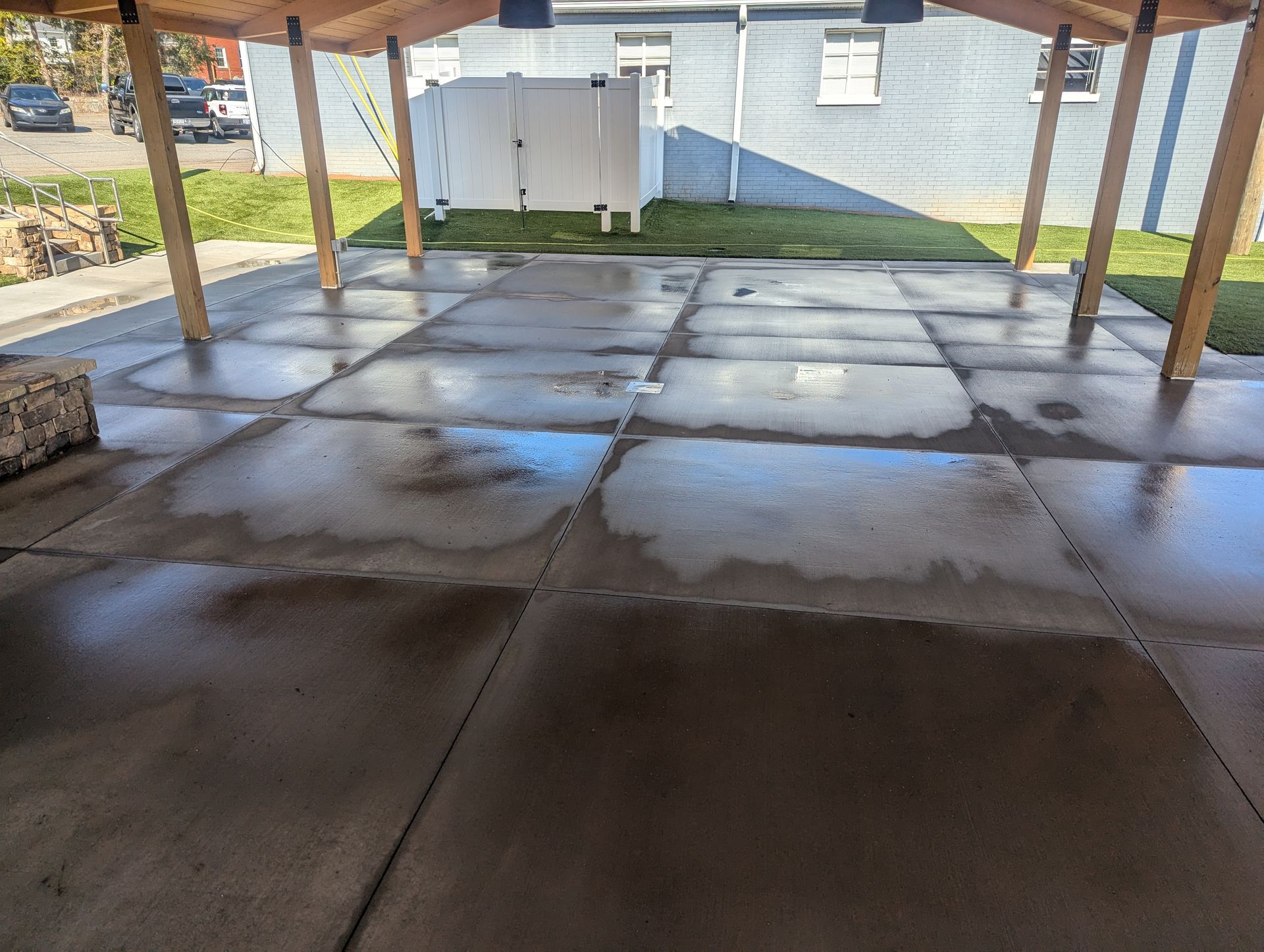 Concrete Finishing Project Downtown Pavilion Inman, SC