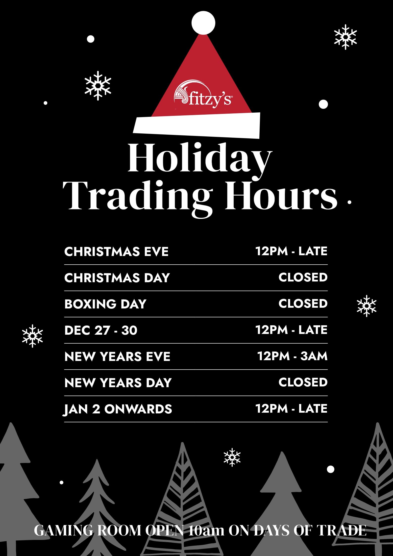 Holiday Trading Hours 2023