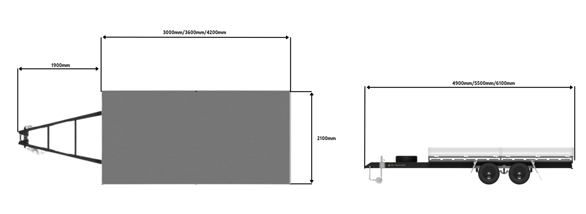 Trade 3.5T Flat Top Trailers. Heavy Duty Flat Top Trailers